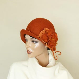 Rust Color Hat Mahogany Hat Felted Mahogany Hat Size 22 Inches Mahogany ...