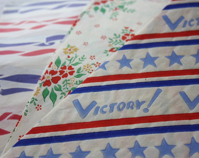 Vintage Old Patriotic and Floral Tissue Paper Wonderful Graphics and ...