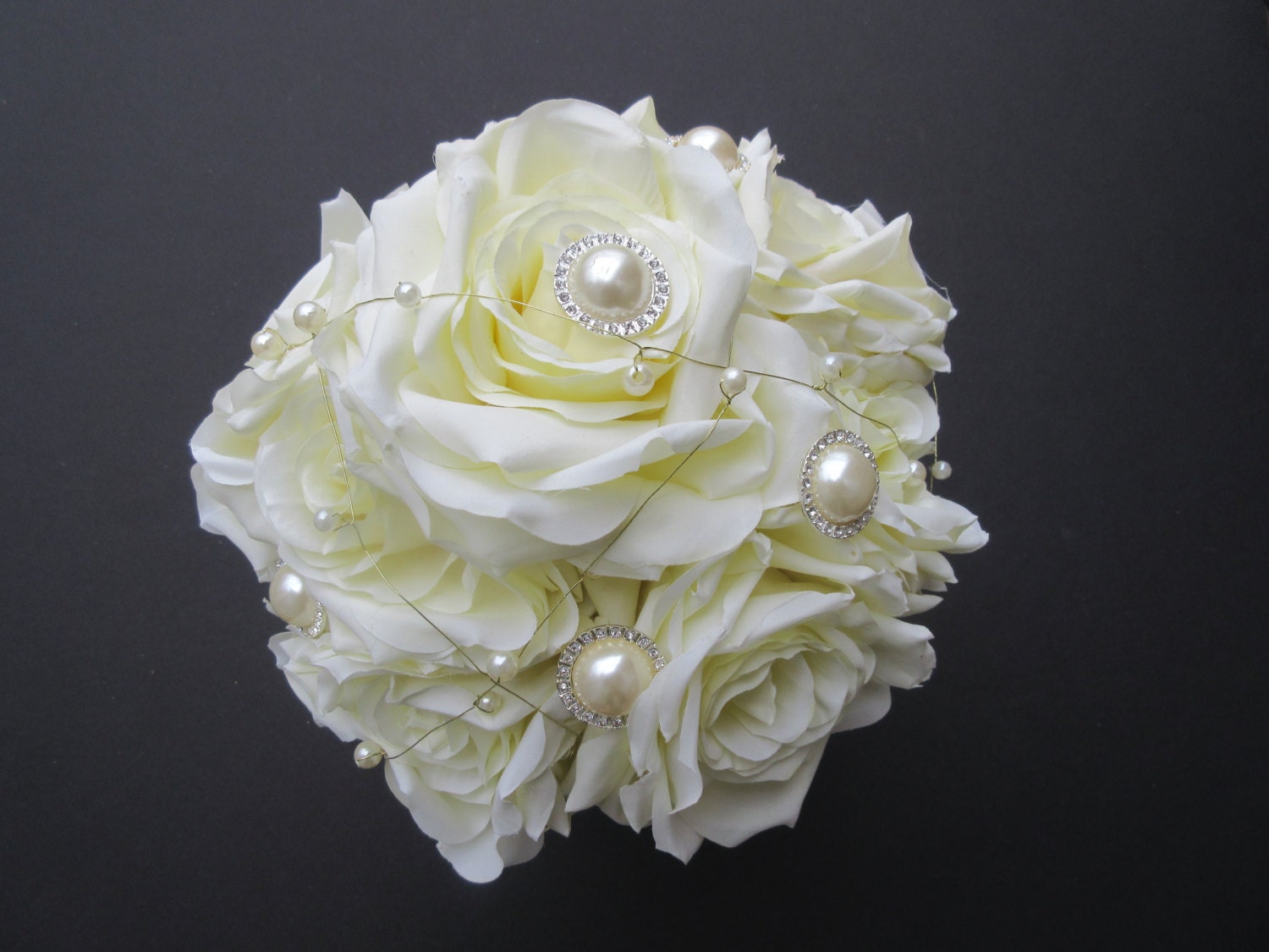 Ivory Garden Rose Bouquet - Etsy