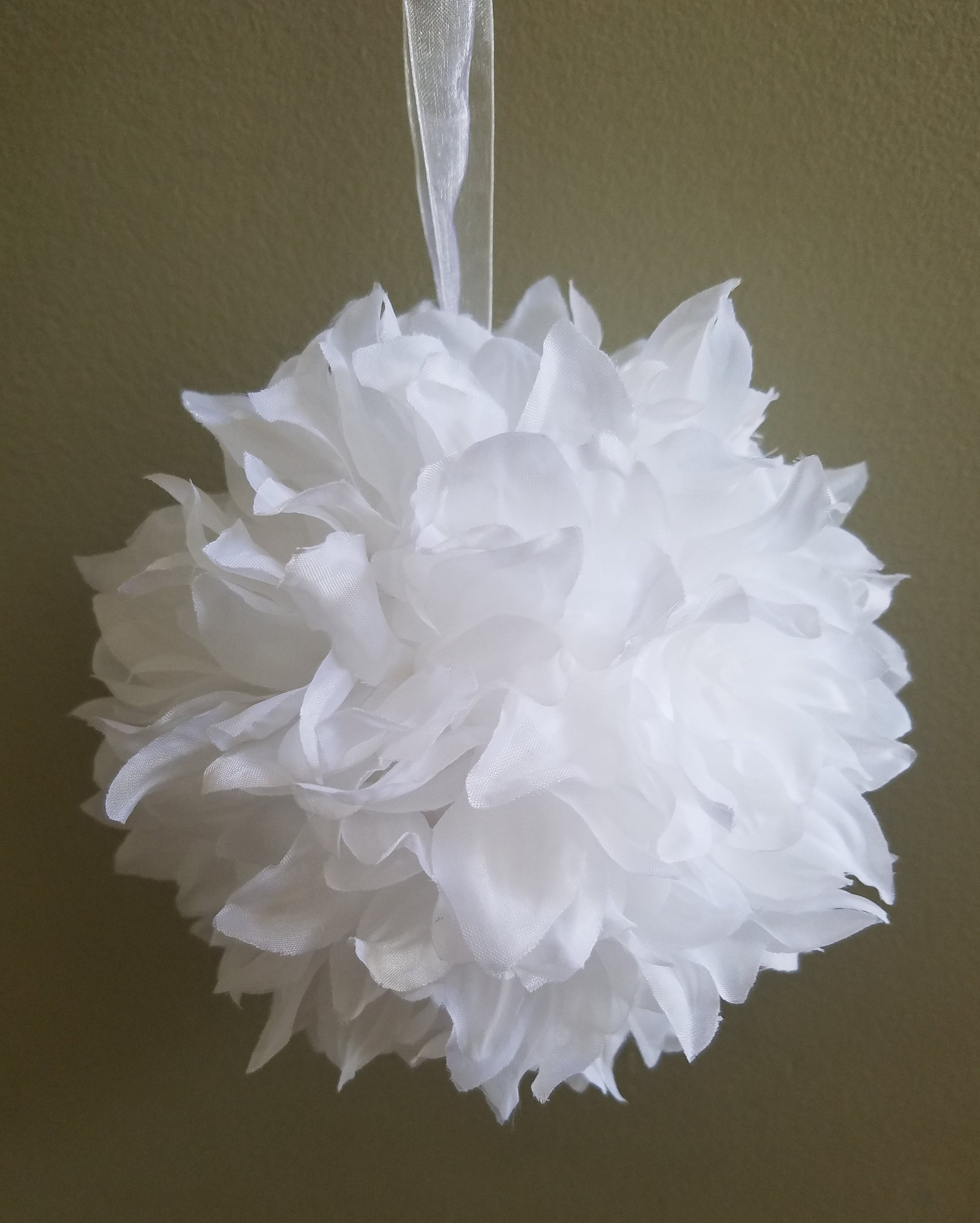 Pomander Ball White / Kissing Ball - Etsy