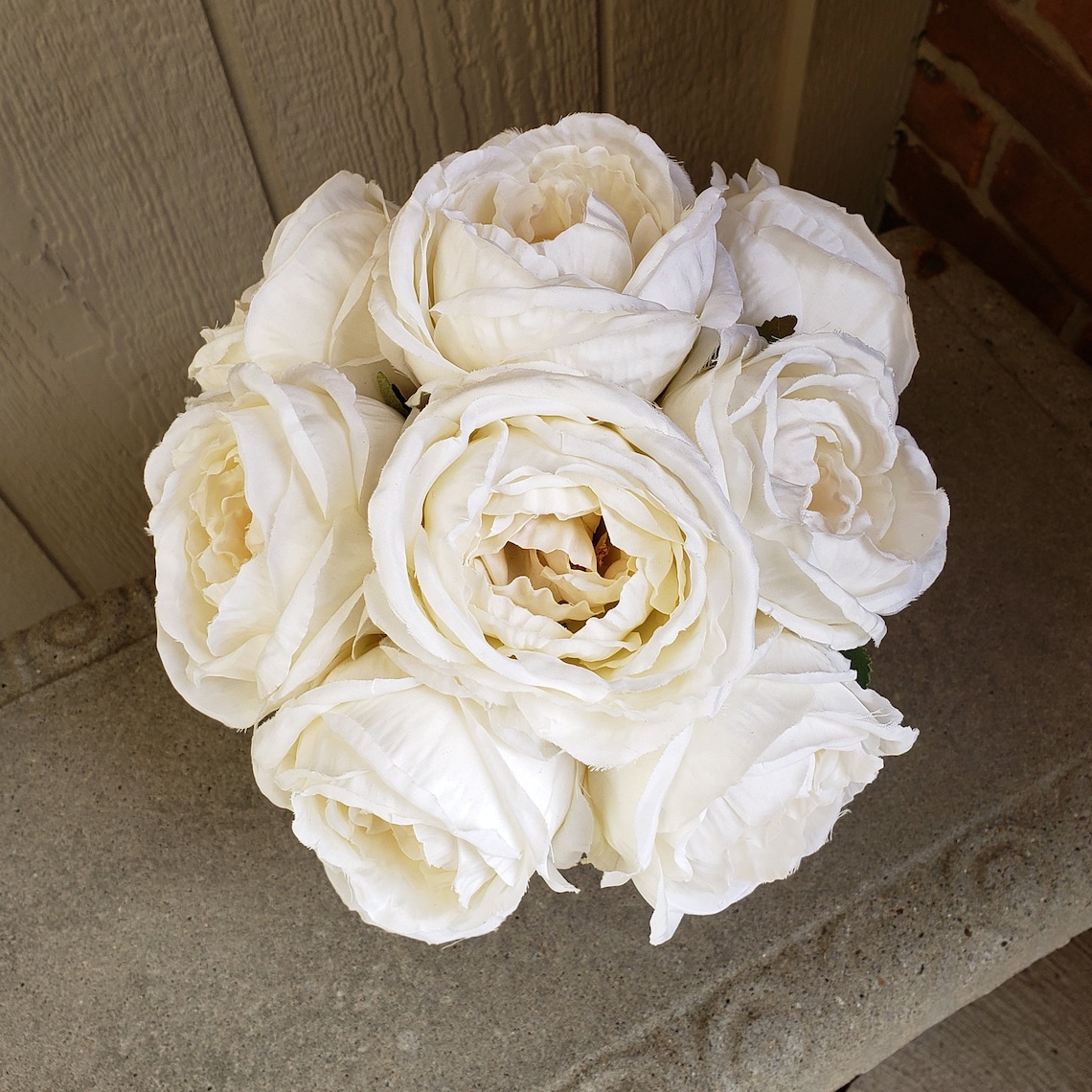 Ivory Garden Rose Wedding Bouquet - Etsy