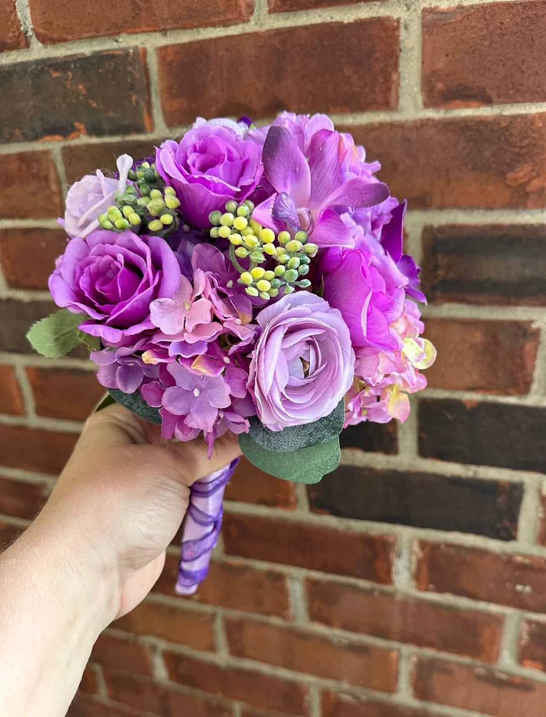 Purple Prom Bouquet- Wedding Bouquet - Toss Bouquet - Etsy