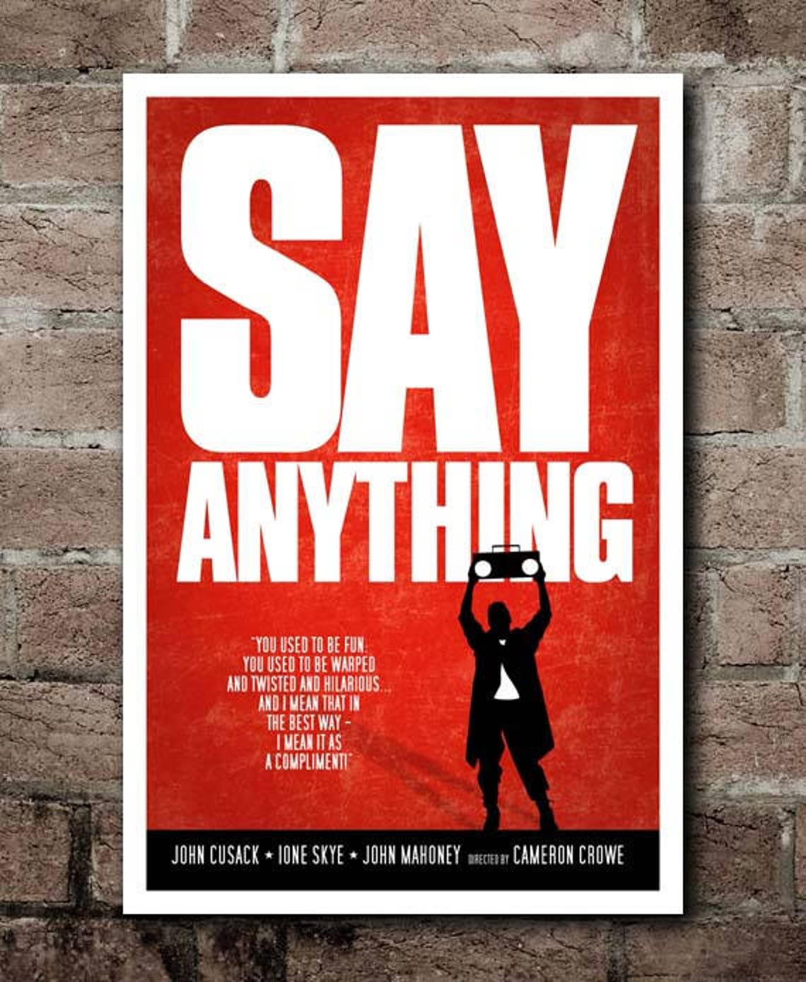 SAY ANYTHING Movie Quote Poster (12"x18") - Etsy