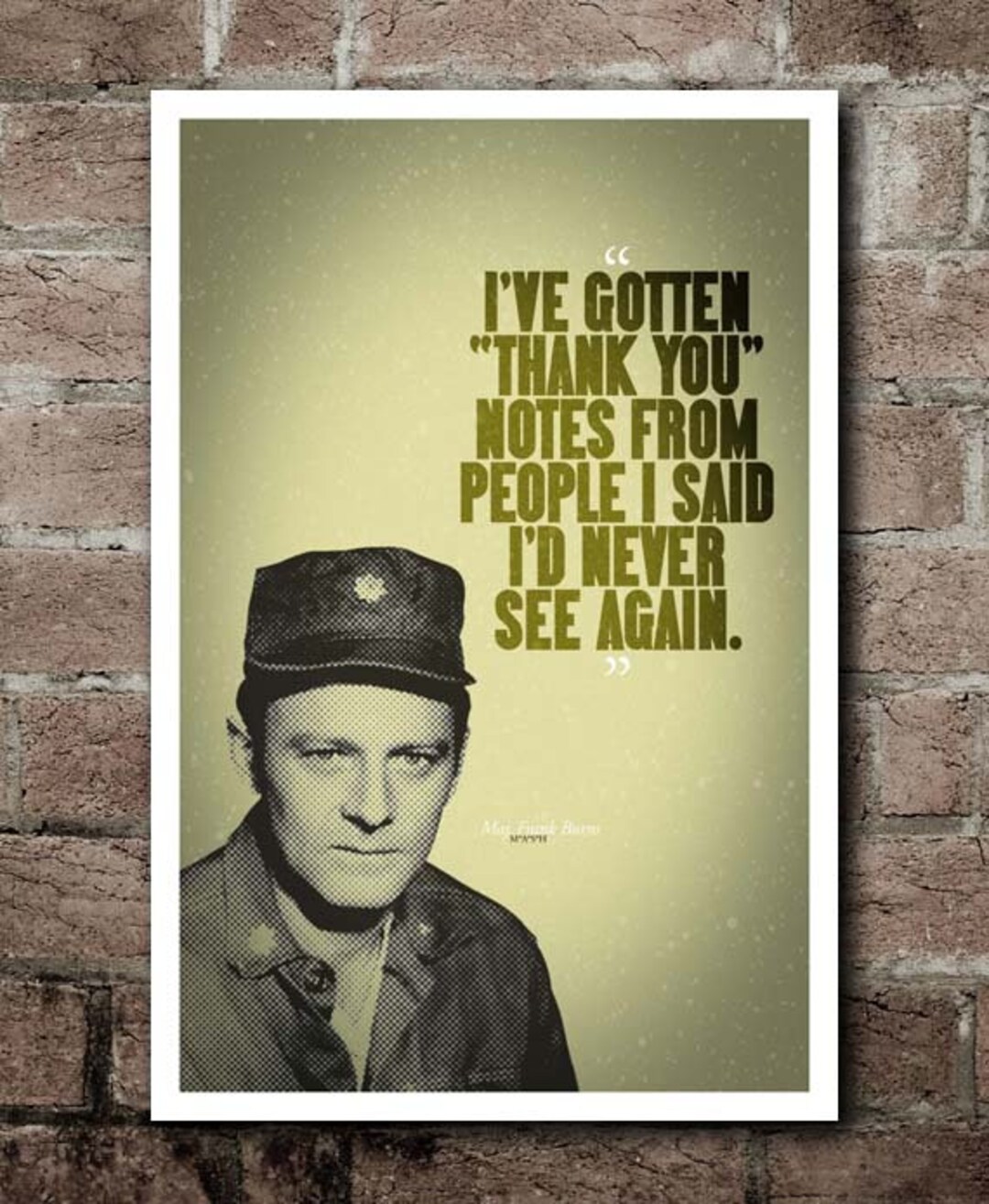 M*A*S*H Frank Burns ""thank You" Quote Poster (12"x18") - Etsy