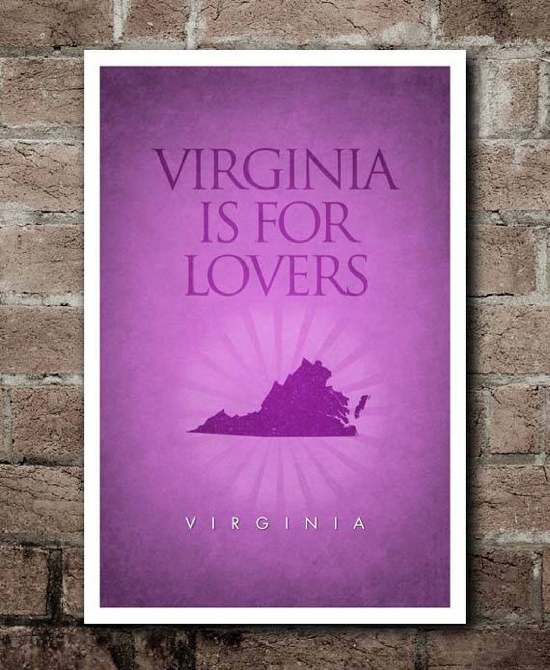 NEW! State Slogan VIRGINIA "virginia is for Lovers" Poster - Etsy
