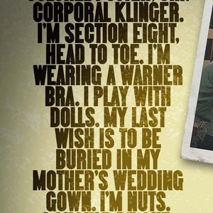 M*A*S*H Klinger Meets Potter Quotes Poster (12"x18") - Etsy
