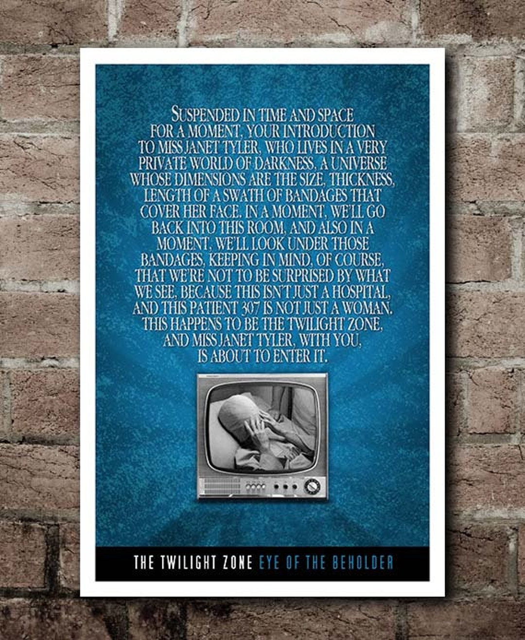 The Twilight Zone "eye of the Beholder INTRO NARRATION Quote Poster (12 ...