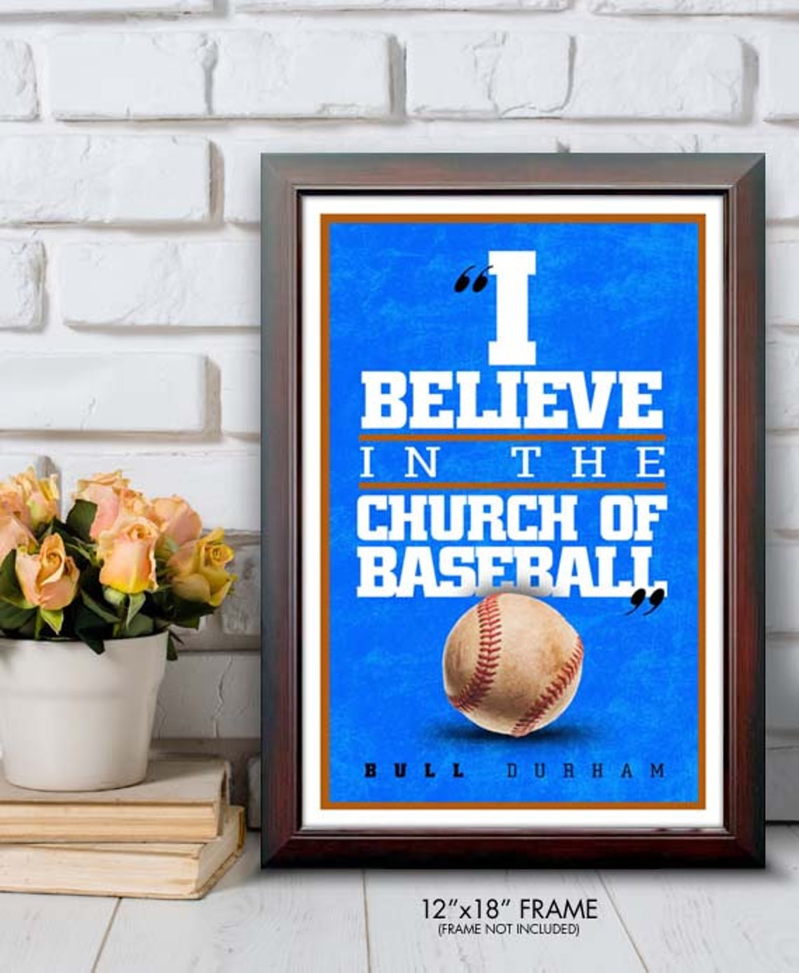 BULL DURHAM "church of Baseball" Movie Quote Poster (12"x18") - Etsy
