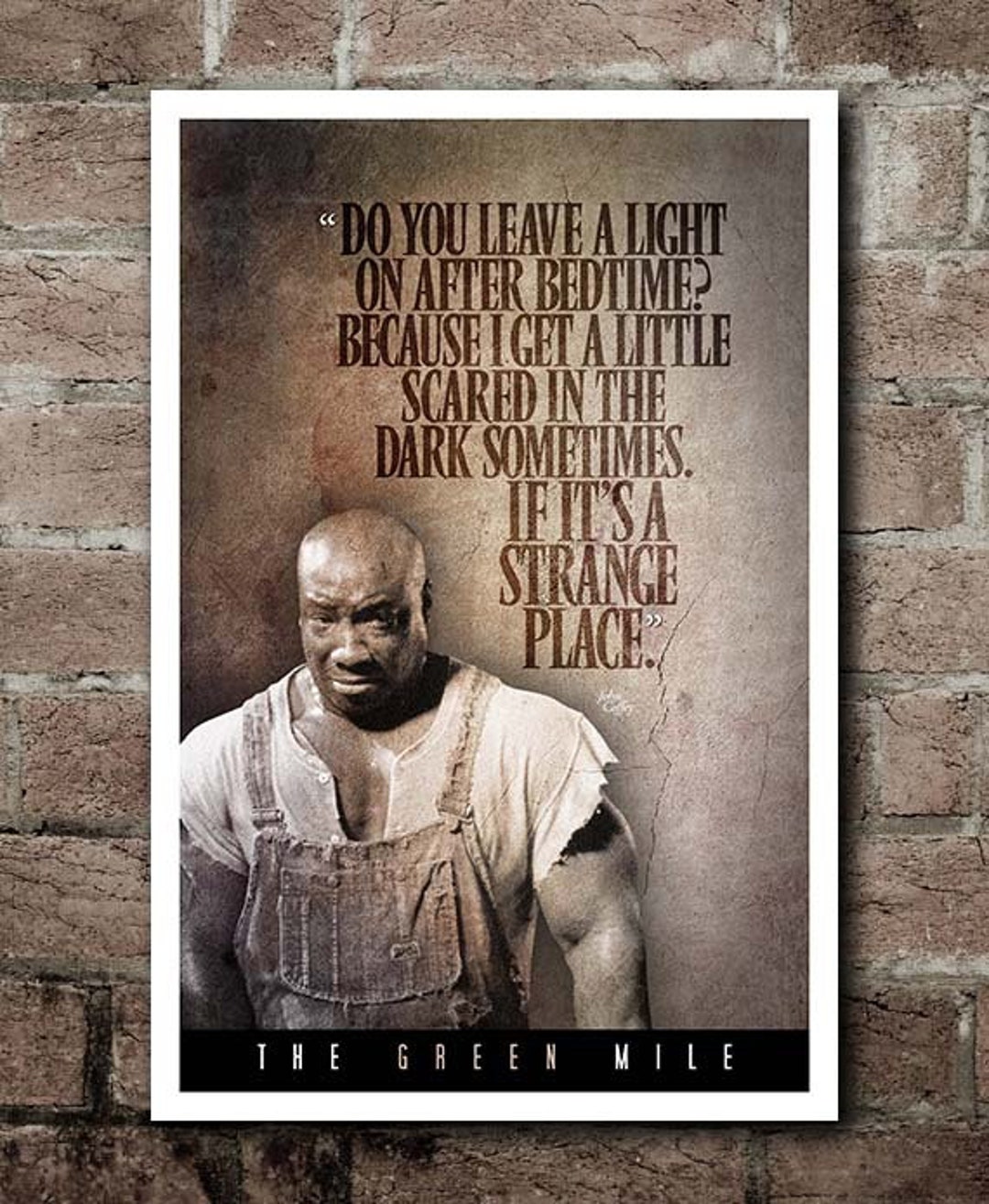 The Green Mile John Coffey "strange Place" Quote Poster (12"x18") - Etsy