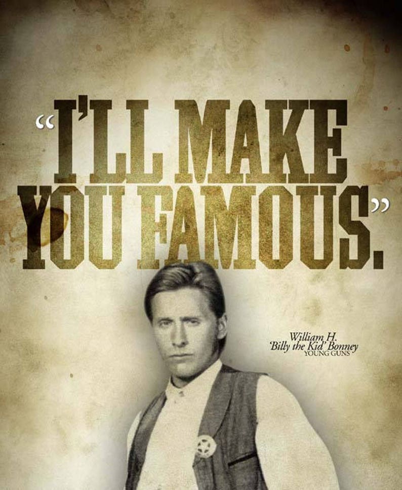 Young Guns i'll Make You Famous Billy the Kid - Etsy Ireland