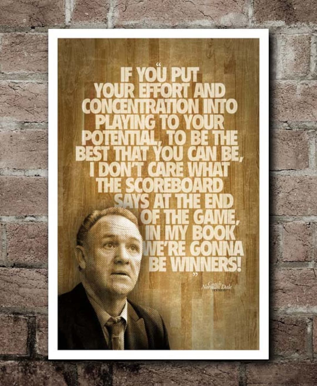 Hoosiers "you're Gonna Be Winners" Quote Poster (12"x18") - Etsy