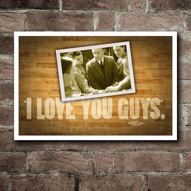 HOOSIERS "i Love You Guys" Quote Poster (18"x12") - Etsy