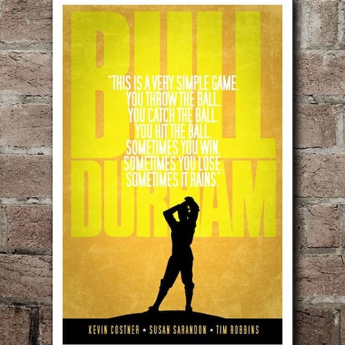 BULL DURHAM church of Baseball Movie Quote Poster - Etsy