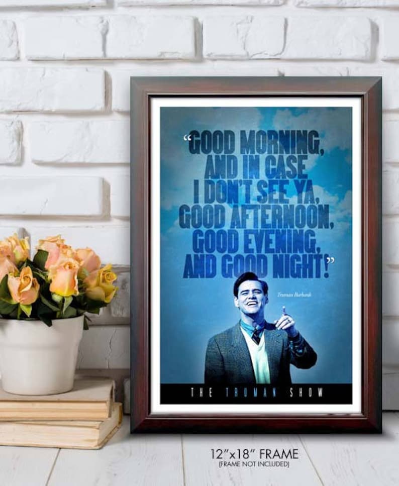 The Truman Show "good Morning - Good Night" Quote Poster (12"x18") - Etsy