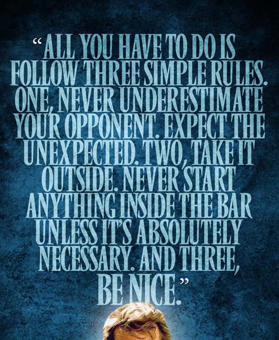 Road House THREE SIMPLE RULES Quote Poster | Etsy