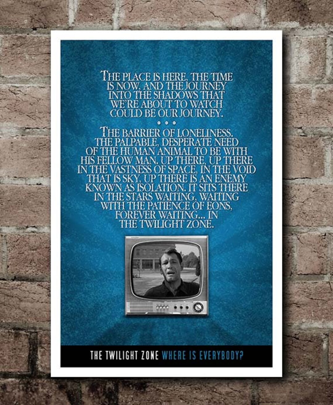 The Twilight Zone WHERE IS EVERYBODY? Intro & Outro Quoite Poster (12 ...