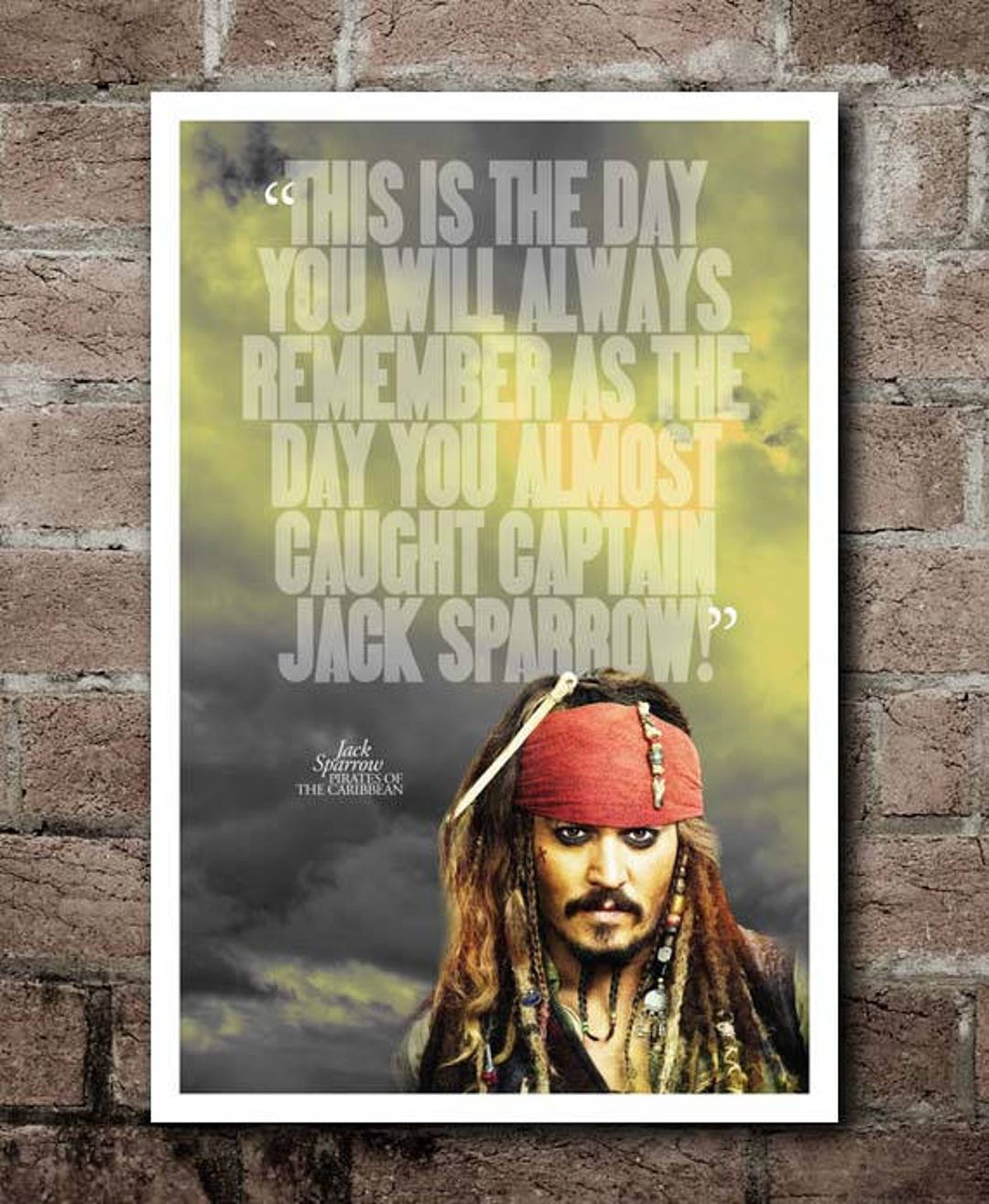 Pirates of the Caribbean JACK SPARROW Quote Poster (12"x18") - Etsy