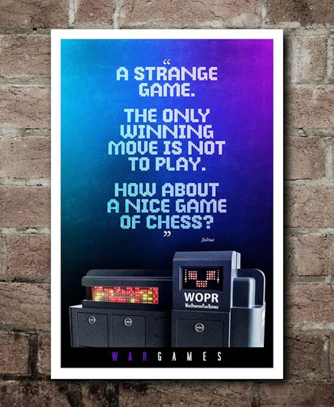 WARGAMES "a Strange Game" Quote Poster (12"x18") - Etsy