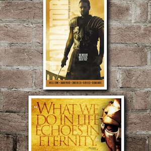 GLADIATOR Movie Quote Poster - COMBO PACK: Reduced Shipping* Included ...