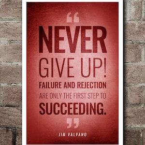 Jim Valvano "never GIVE Up!" Quote Poster (12"x18) - Etsy