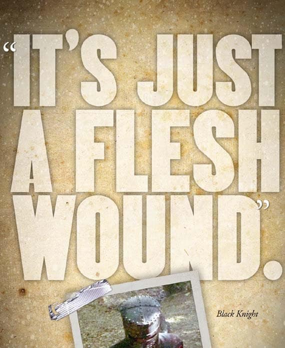 Monty Python And The Holy Grail FLESH WOUND Quote | Etsy