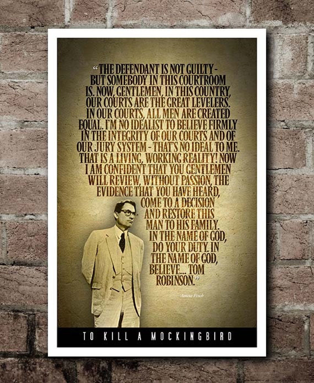 To Kill A Mockingbird Atticus Closing Argument Speech (12"x18") - Etsy