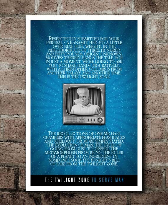The Twilight Zone to SERVE Man Quote Poster - Etsy
