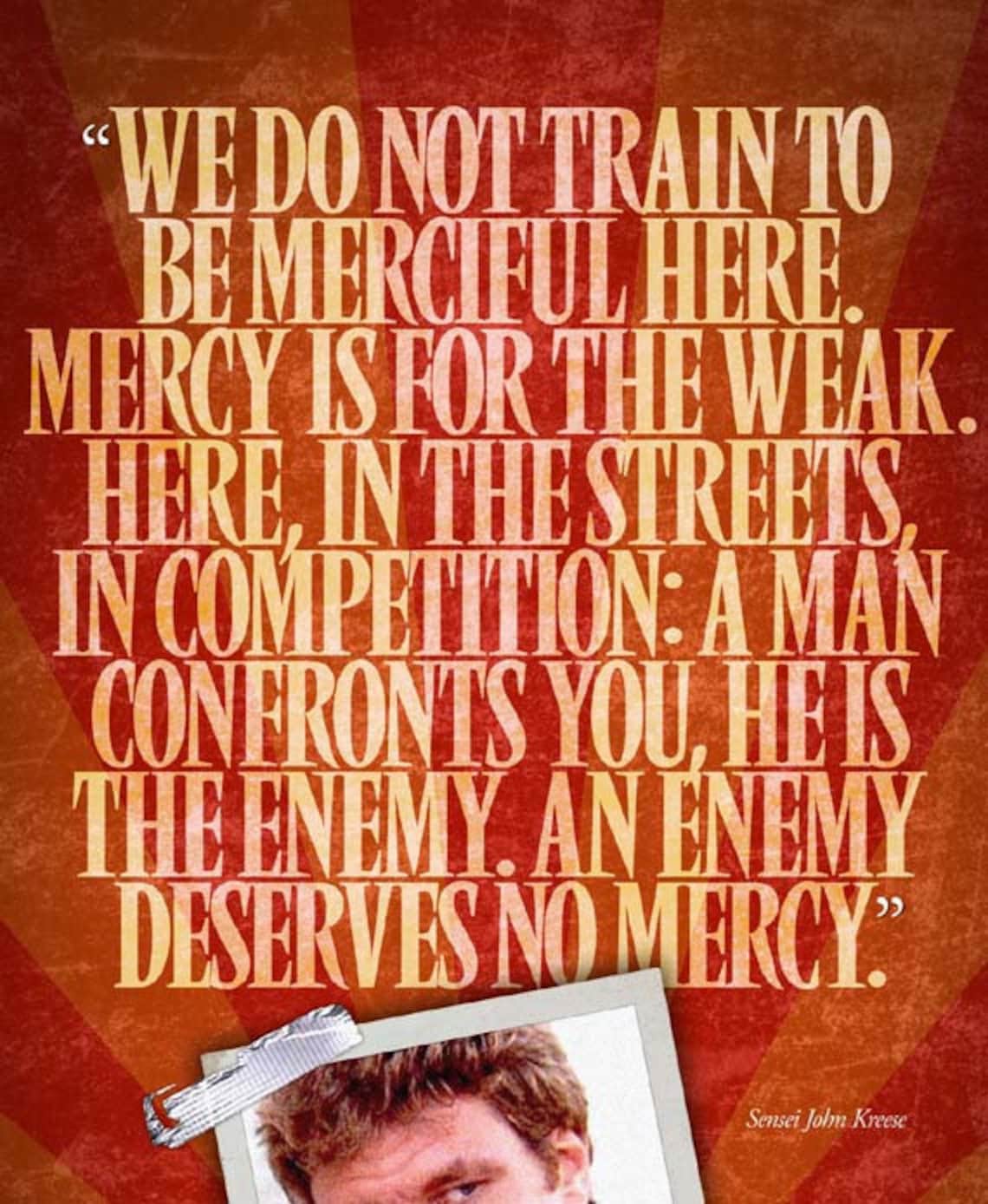 The Karate Kid no Mercy Quote Poster - Etsy