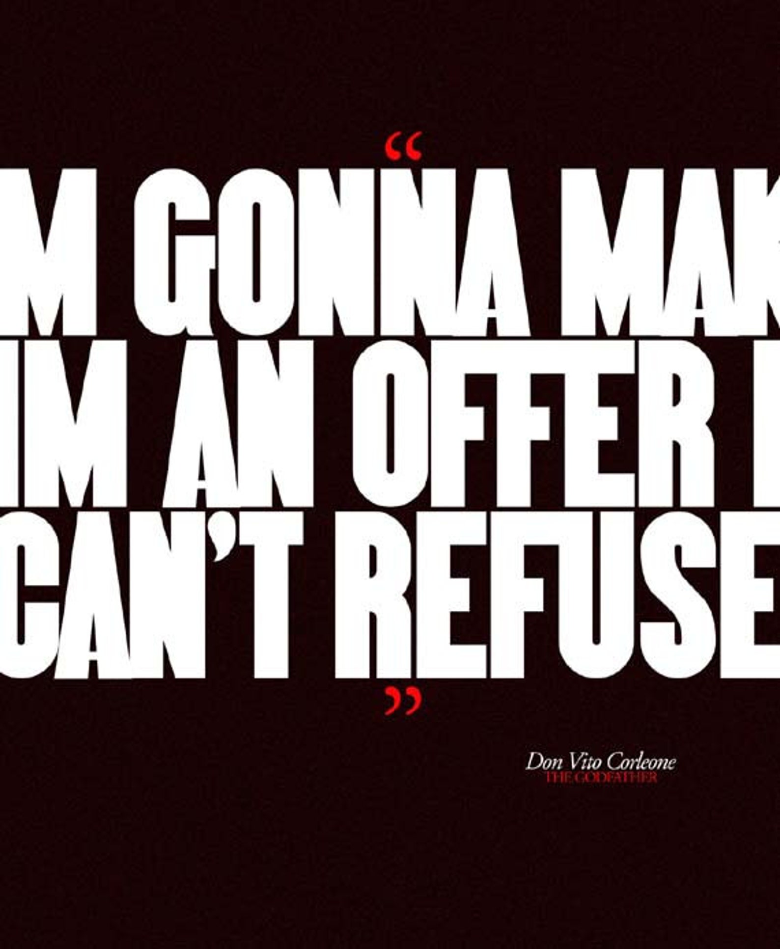 THE GODFATHER offer He Can't Refuse Quote - Etsy THE GODFATHER offer He Can't Refuse Quote - Etsy