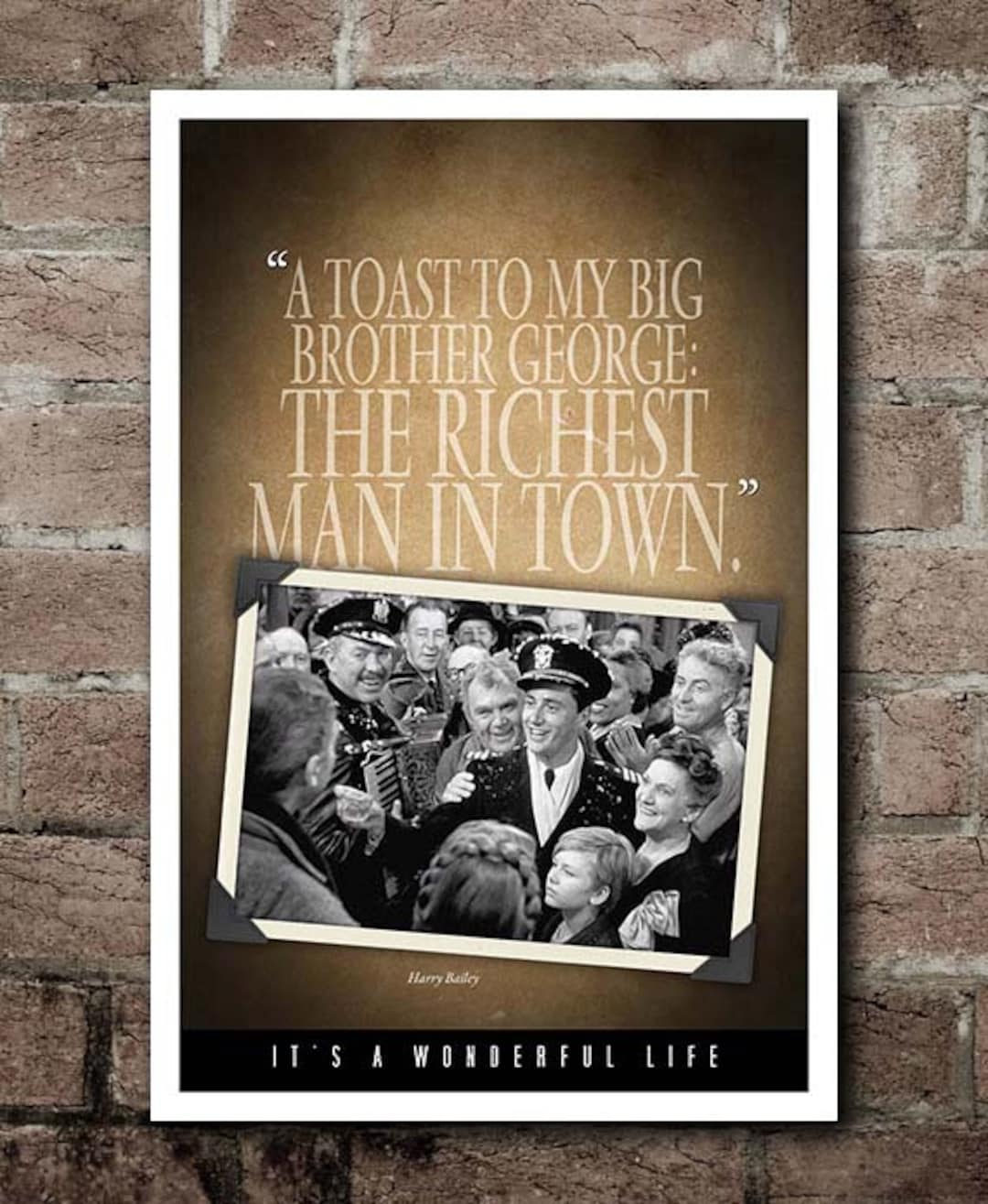 It's A Wonderful Life "richest MAN in Town" Quote Poster (12"x18") - Etsy
