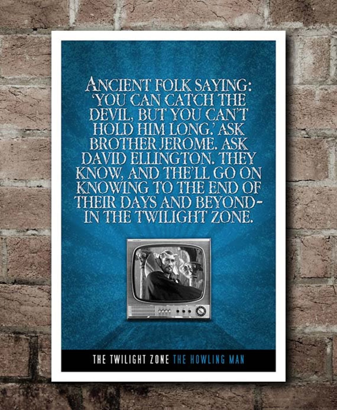 The Twilight Zone THE HOWLING MAN Quote Poster (12"x18") - Etsy