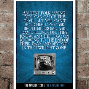 The Twilight Zone THE HOWLING MAN Quote Poster (12"x18") - Etsy