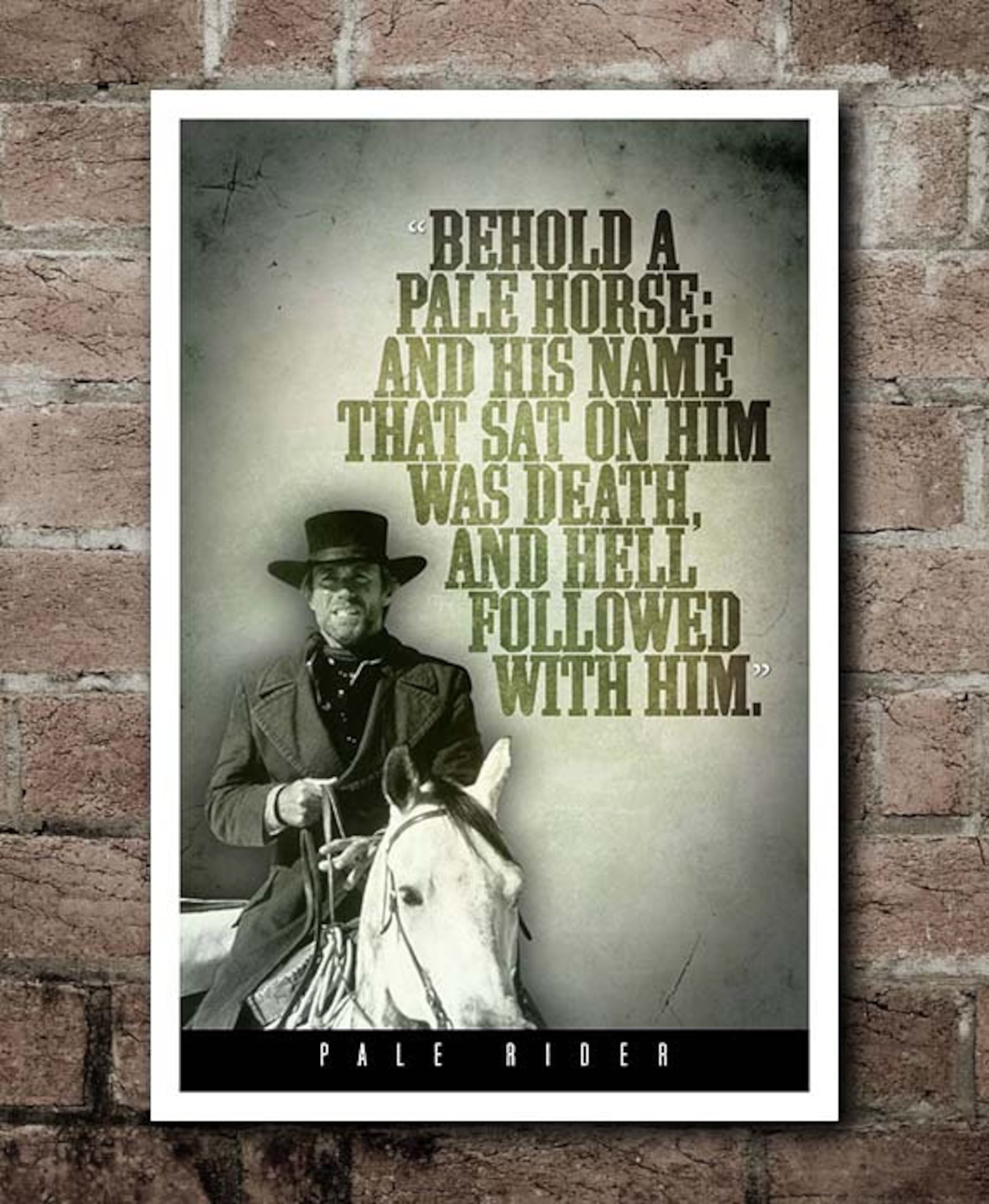 Pale Rider Behold A Pale Horse Quote Poster | Etsy