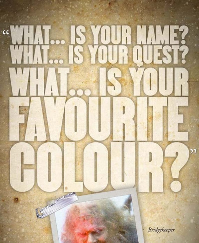 Monty Python And The Holy Grail FAVOURITE COLOR | Etsy