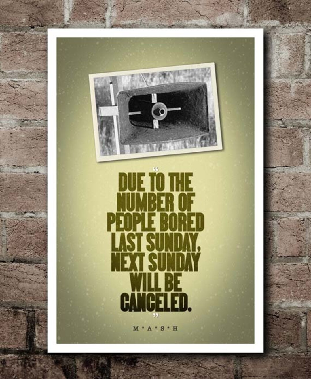 MASH sunday Will Be Canceled PA Announcement Poster 12x18 - Etsy