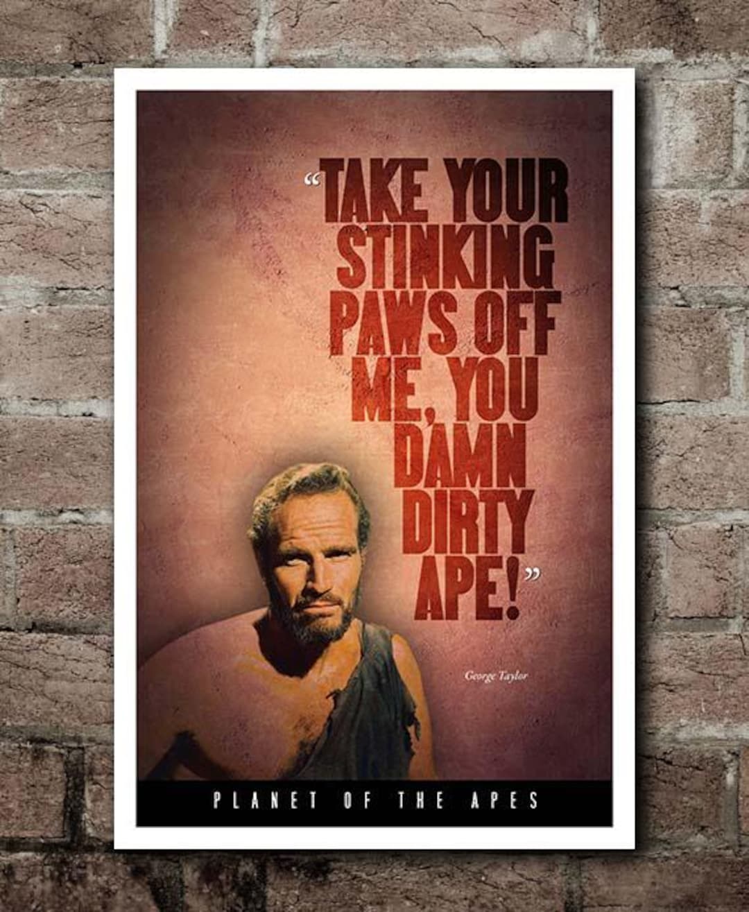 Planet of the Apes "damn DIRTY Ape!" Quote Poster (12"x18") - Etsy