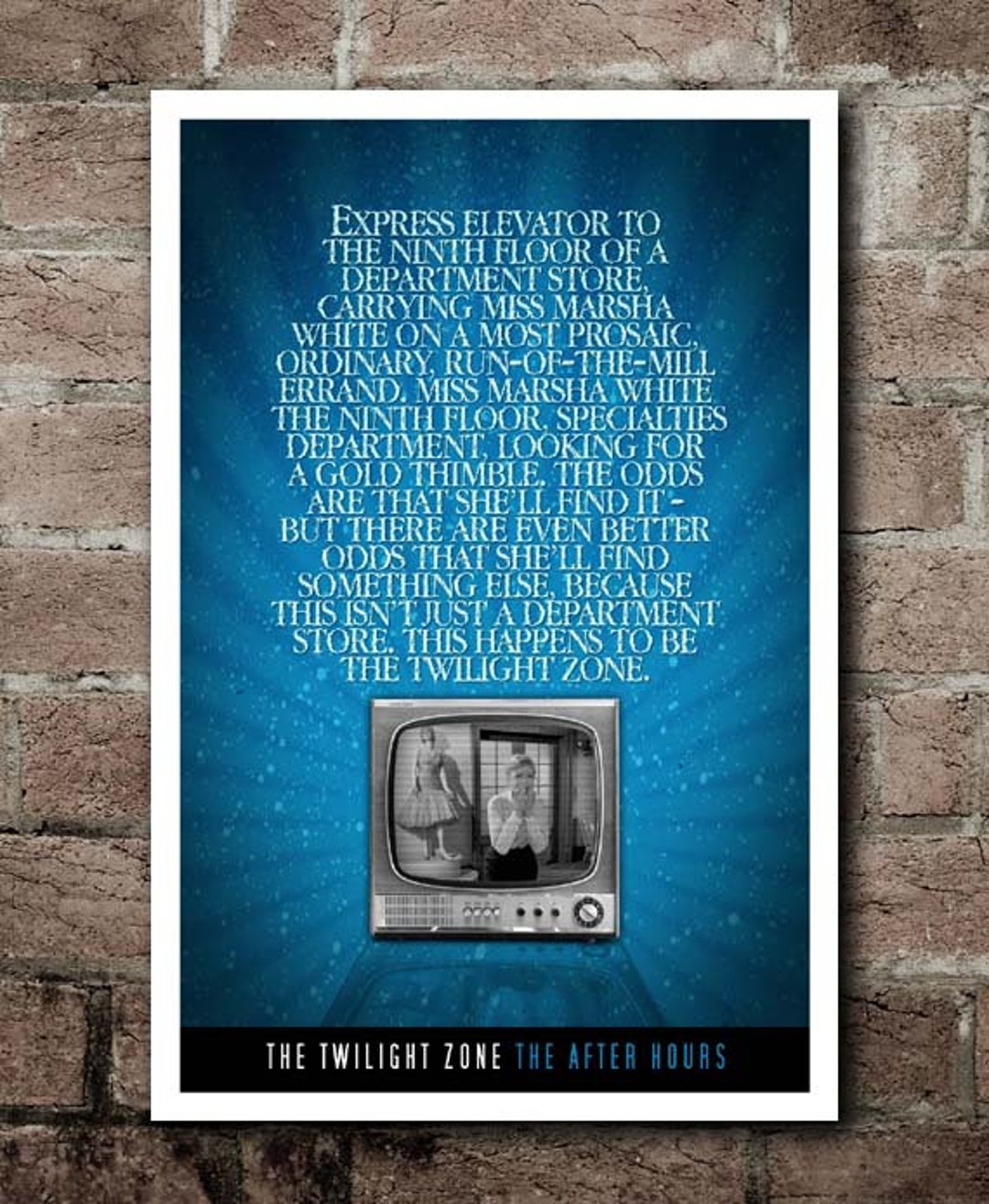 The Twilight Zone "the AFTER Hours" #1 Quote Poster (12"x18") - Etsy