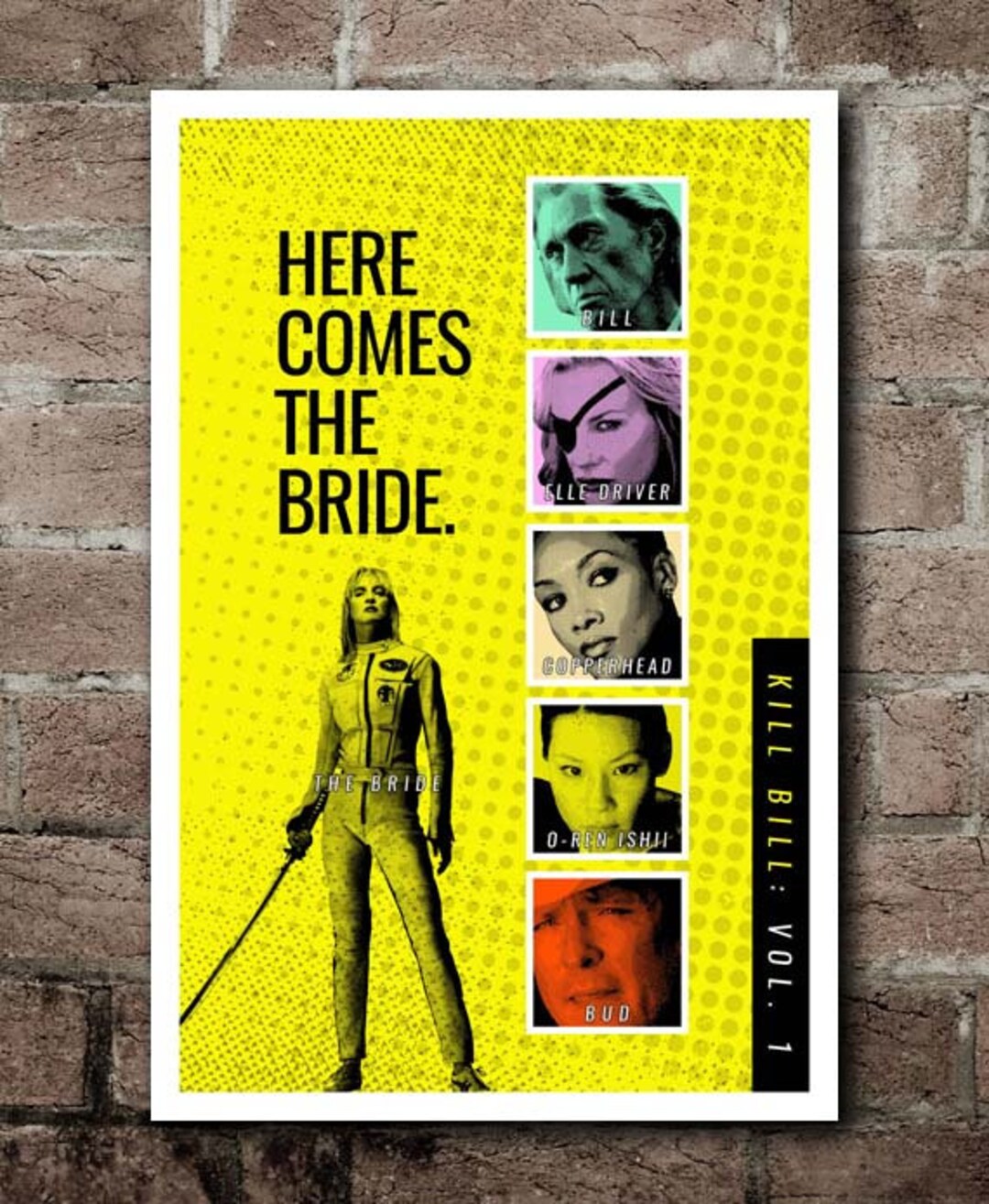 NEW - POP ART Design! Kill Bill "here Comes the Bride" Poster (12"x18 ...