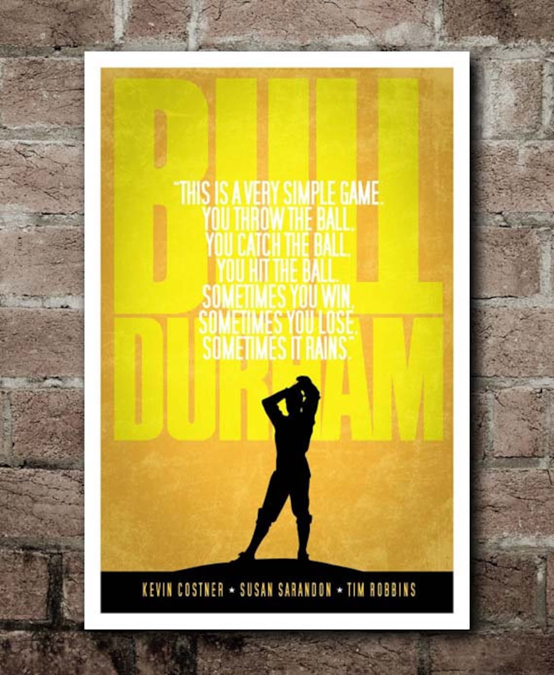 BULL DURHAM Movie Quote Poster COMBO Pack Reuced Shipping - Etsy