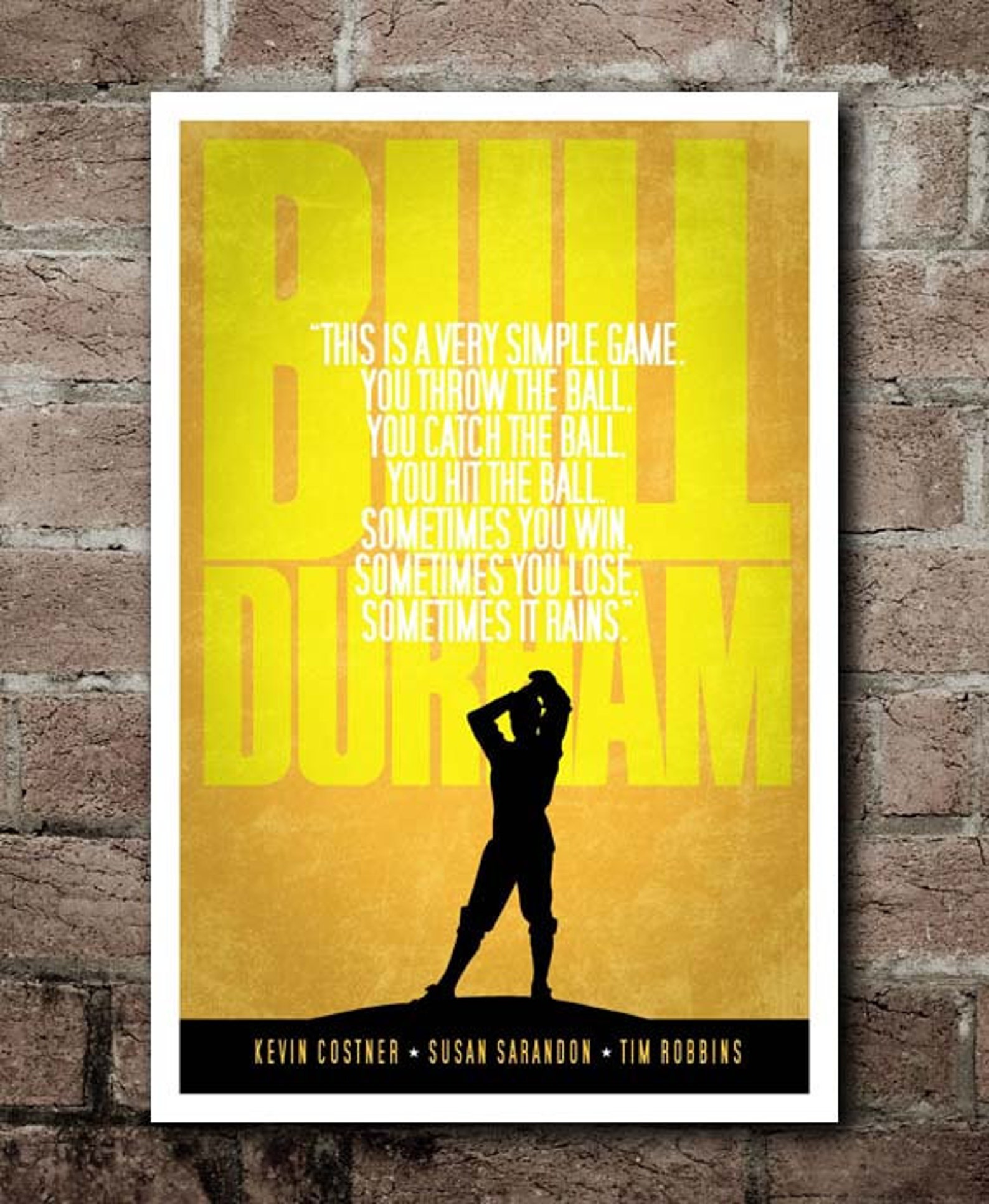 BULL DURHAM Movie Quote Poster COMBO Pack Reuced Shipping - Etsy