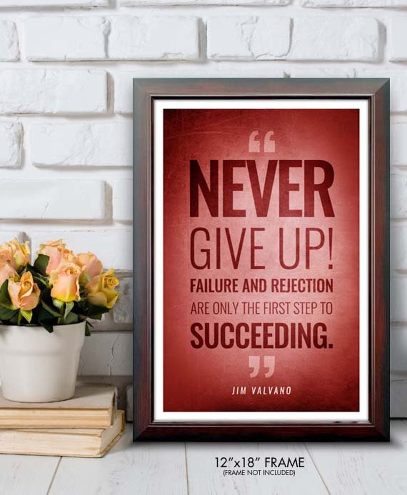 Jim Valvano never GIVE Up Quote Poster | Etsy