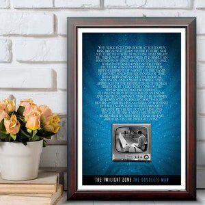 The Twilight Zone "the OBSOLETE Man" Quote Poster (12"x18") - Etsy