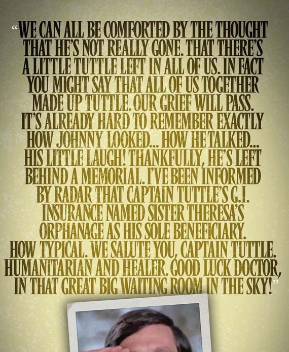 MASH Hawkeye captain Tuttle Eulogy Quote Poster | Etsy