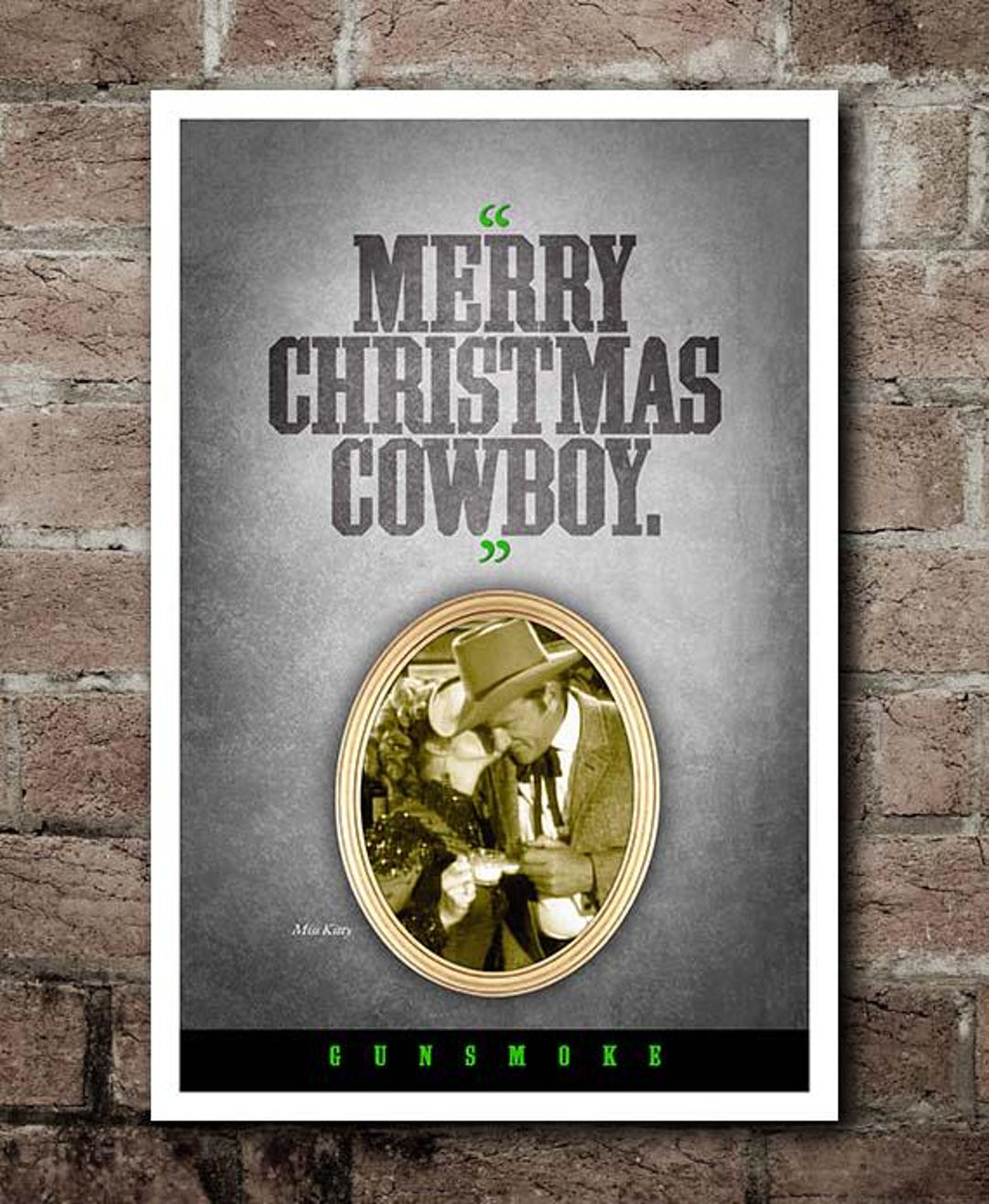 Gunsmoke "merry CHRISTMAS Cowboy" Quote Poster - Etsy