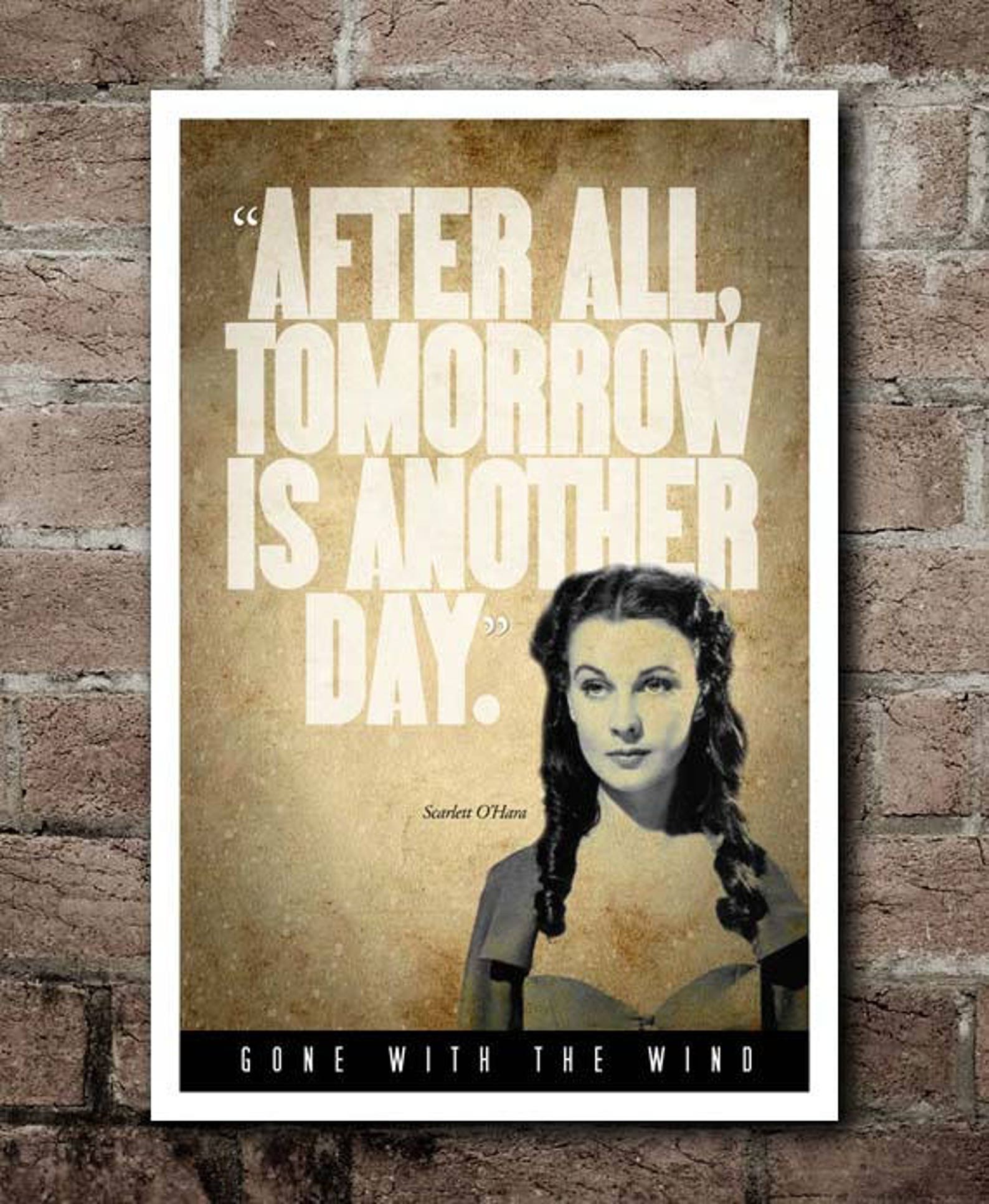 Gone With the Wind tomorrow is Another Day Scarlett O'hara Quote Poster 12x18 - Etsy