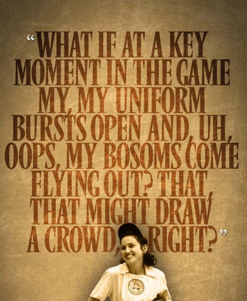 A League of Their Own bosoms Quote Poster | Etsy