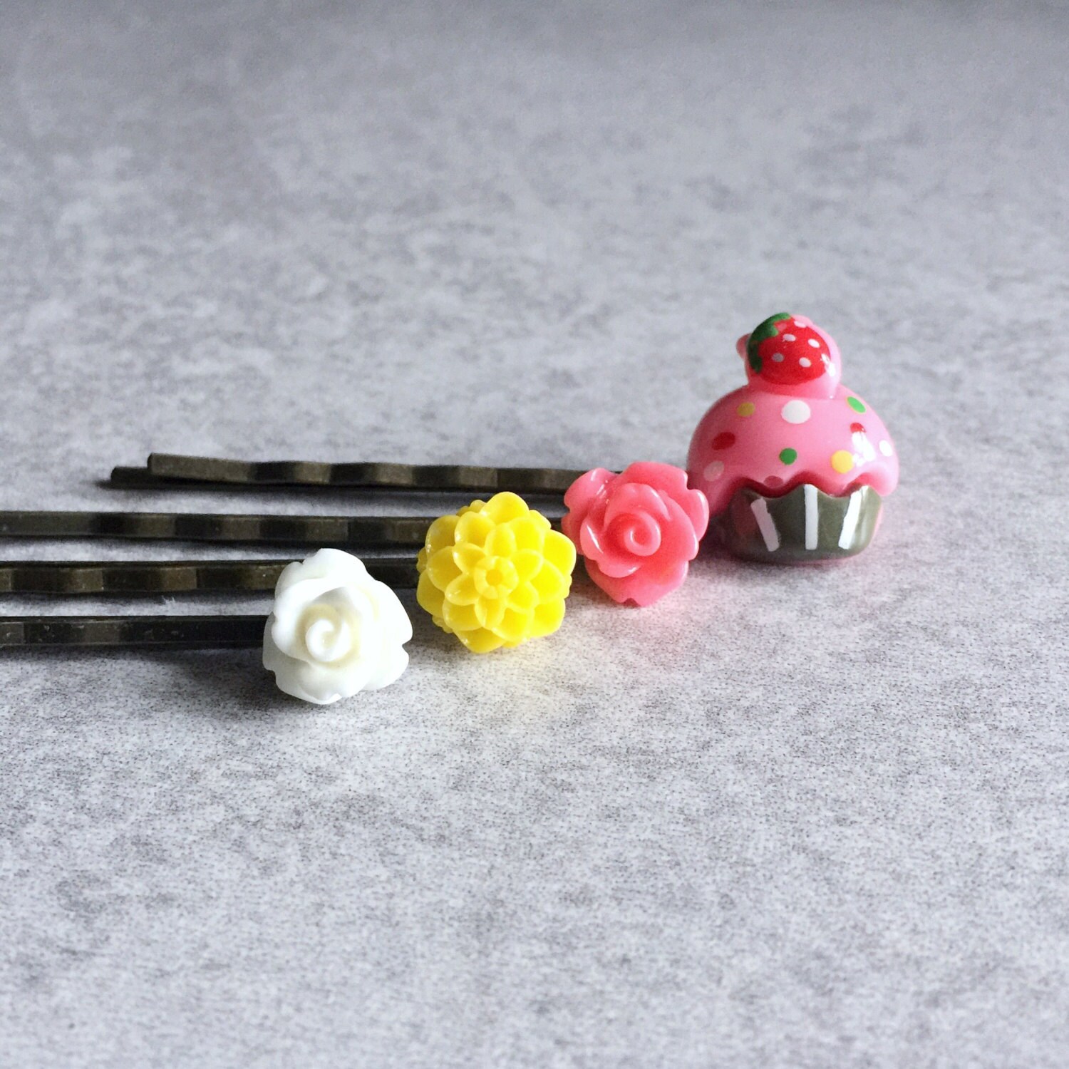Sweet Treat Hair Pins Set of 4 Antique Bronze Bobby Pins | Etsy