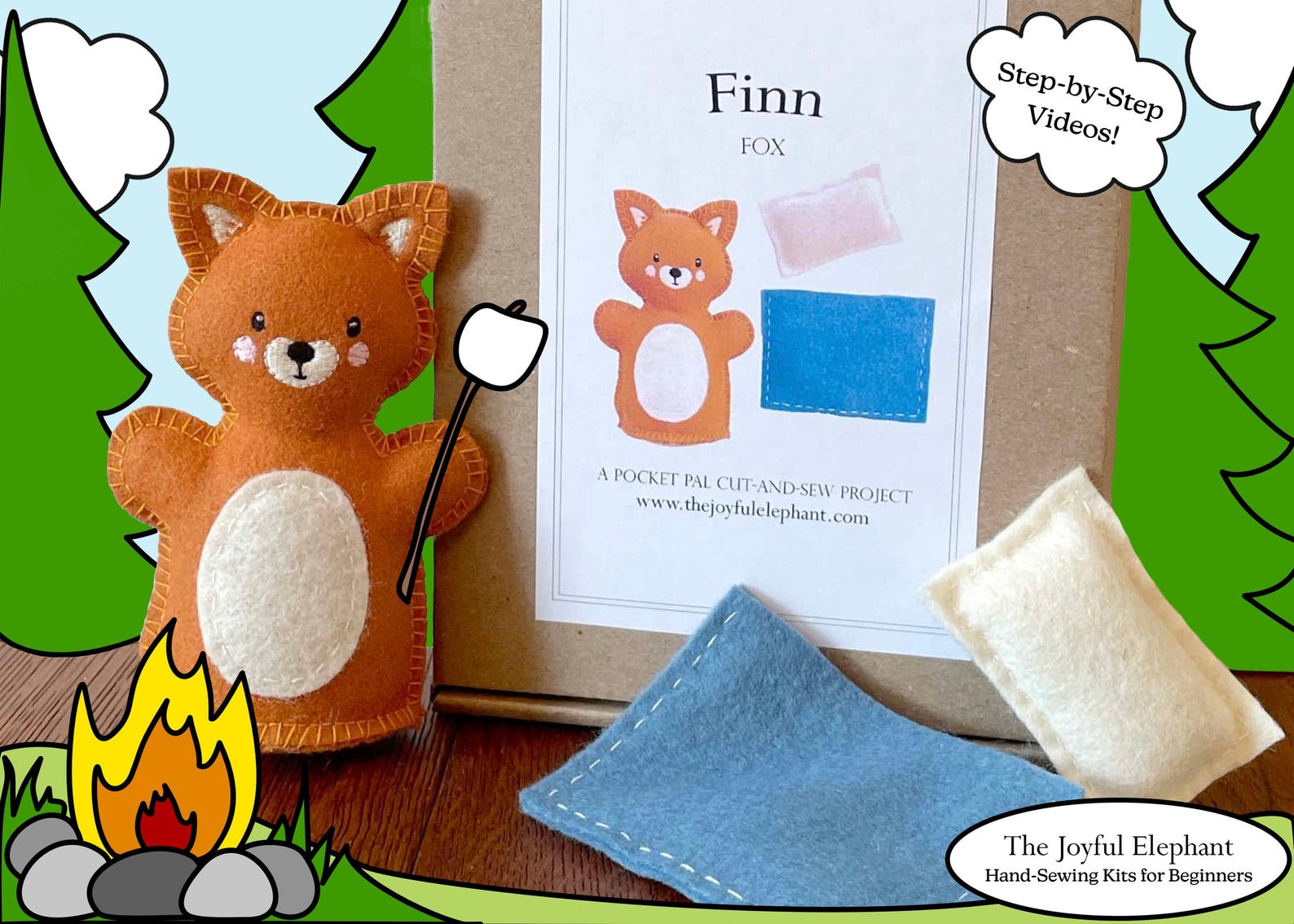 Make Your Own Finn Fox Beginner Sewing Kit, Easy Craft for Kids or ...