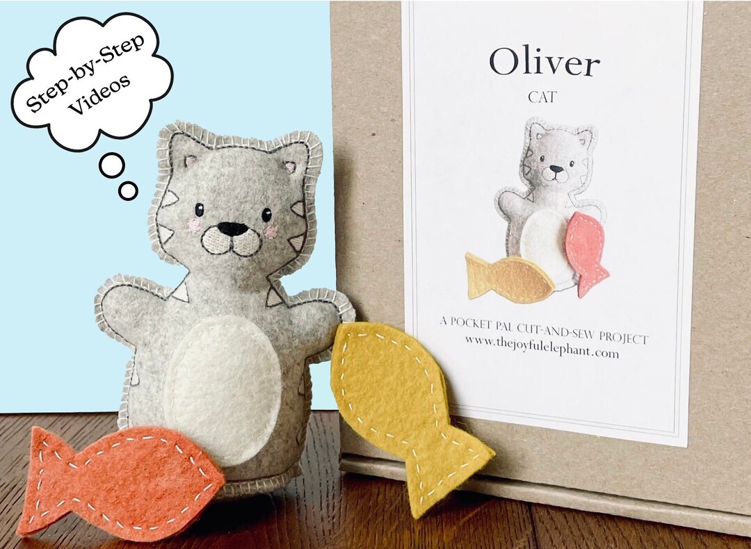 Make Your Own Oliver Cat Sewing Kit, Easy Craft for Kids or Adults ...