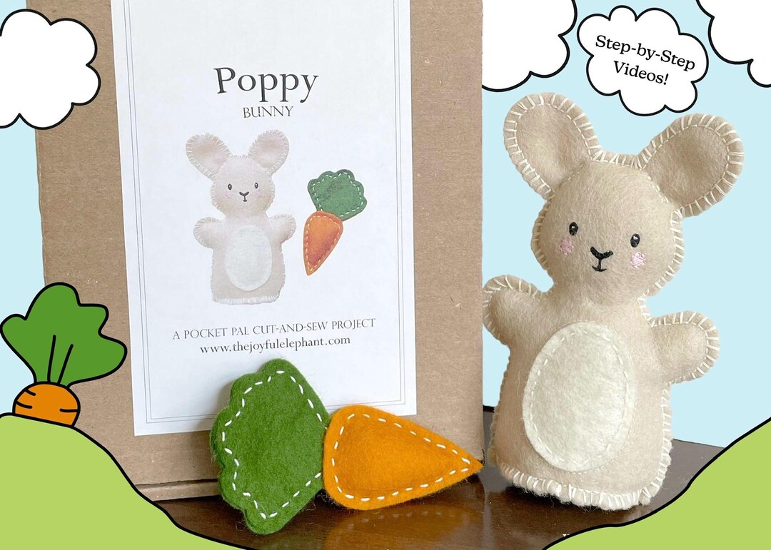 Make Your Own Poppy Bunny Sewing Kit, Easy Craft for Kids or Adults ...